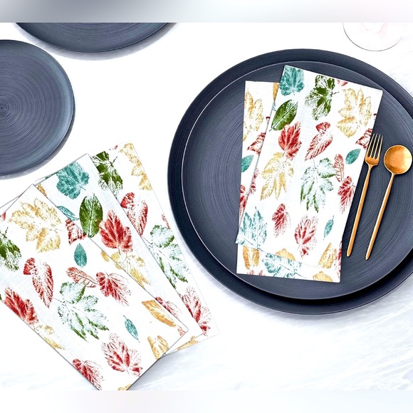 Ruvanti | Kitchen | New Set Of 6 Fall Leaves Cloth Napkins 8 X 18 ...